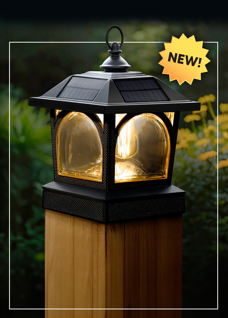 Classy Caps : solar outdoor lighting including solar post caps.