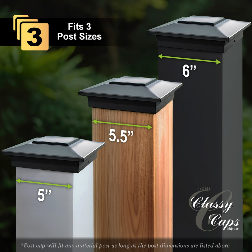 6x6 Aluminum Post Cap - Black