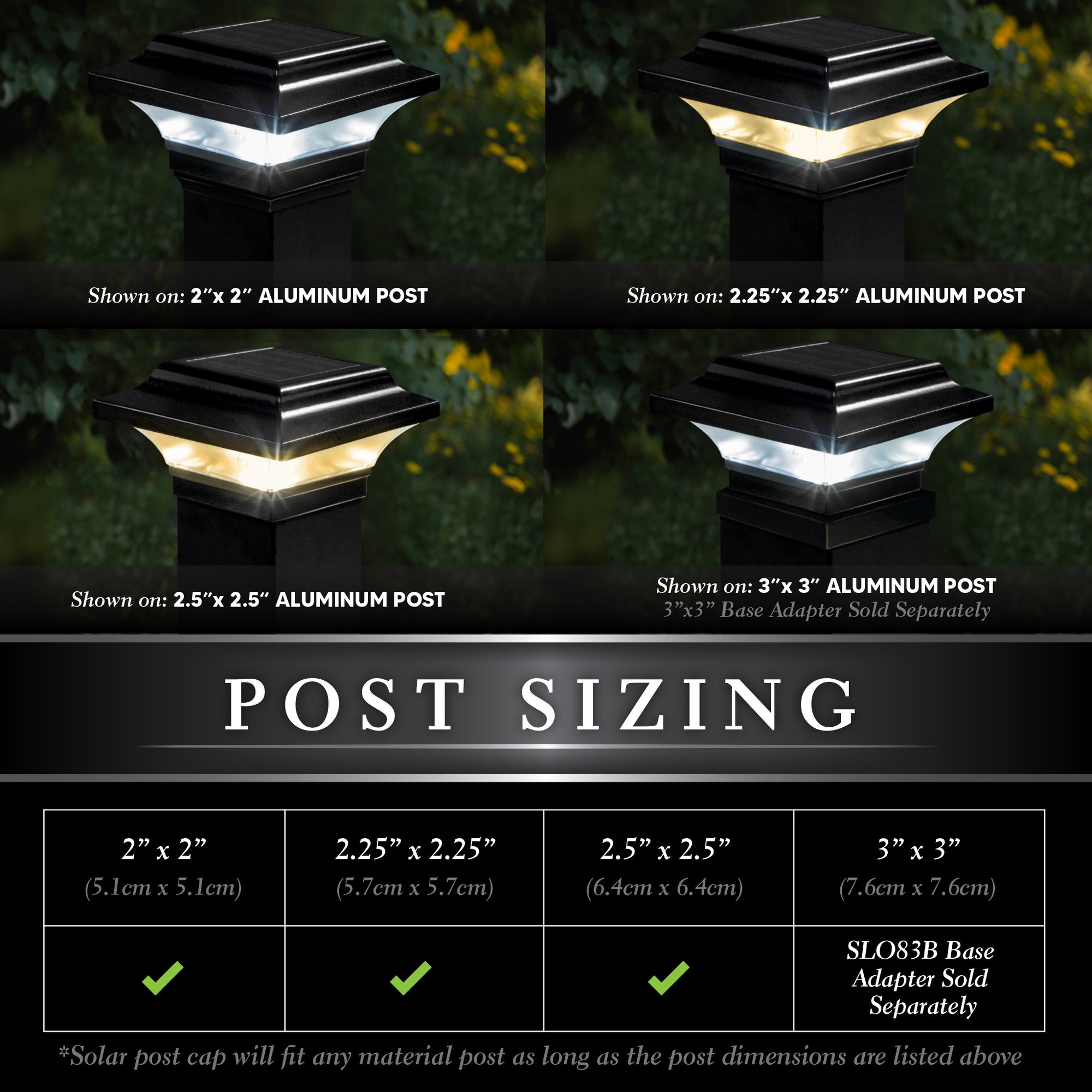 Imperial Solar Post Cap - Black SLO82B