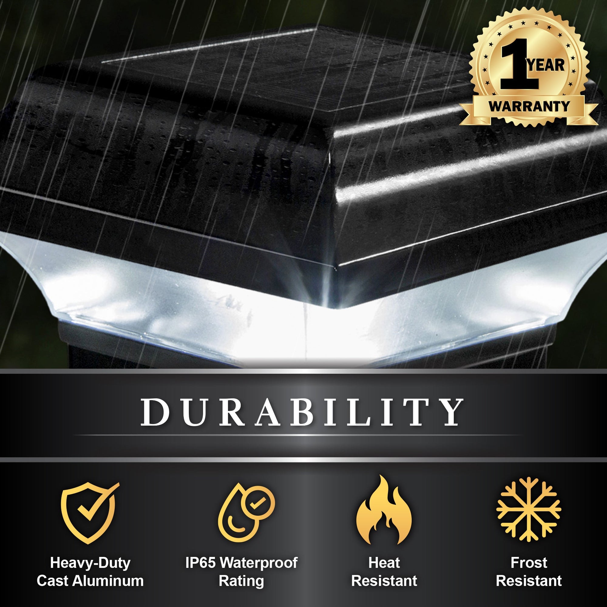 Imperial Solar Post Cap - Black SLO82B