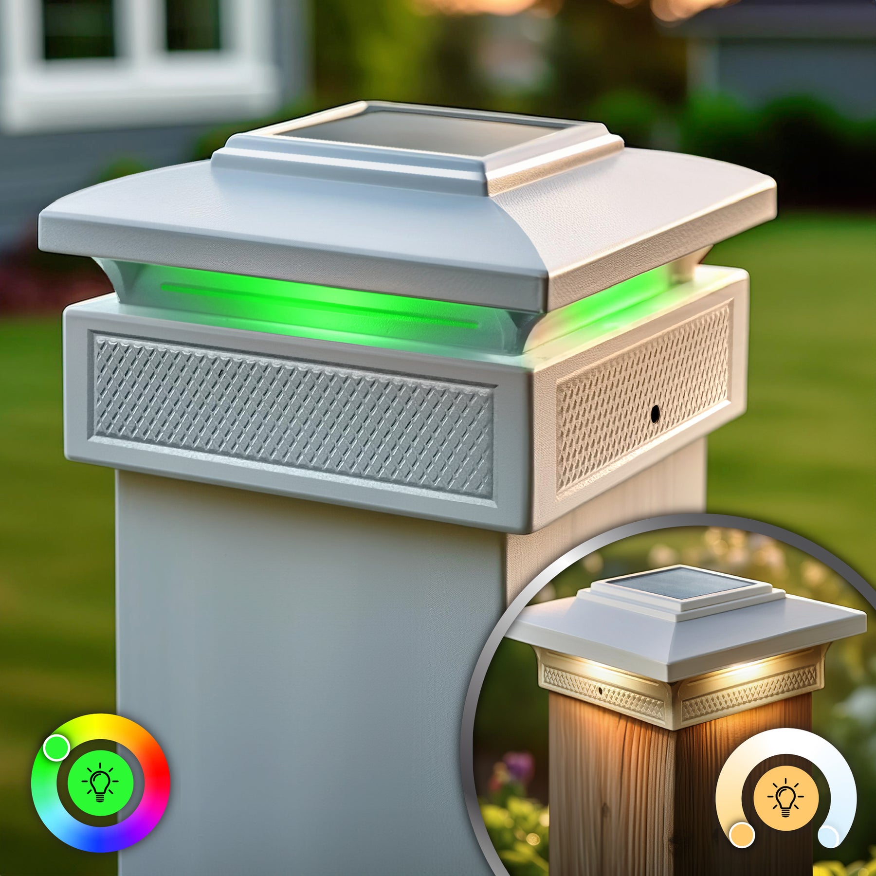 Lumineer Smart Solar Post Cap - White