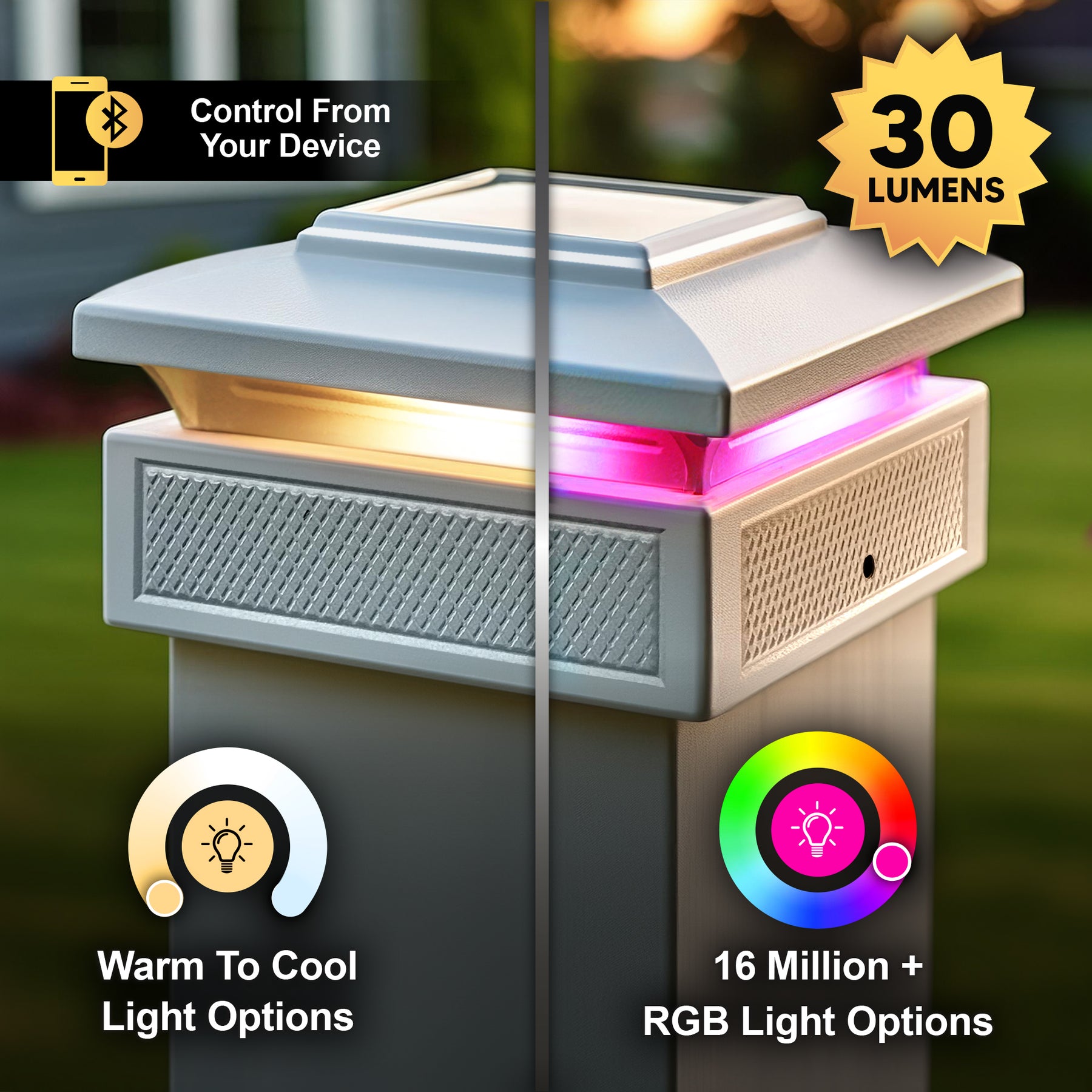 Lumineer Smart Solar Post Cap - White