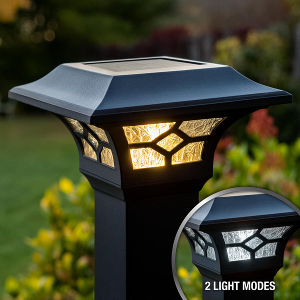 Classy Caps : solar outdoor lighting including solar post caps.