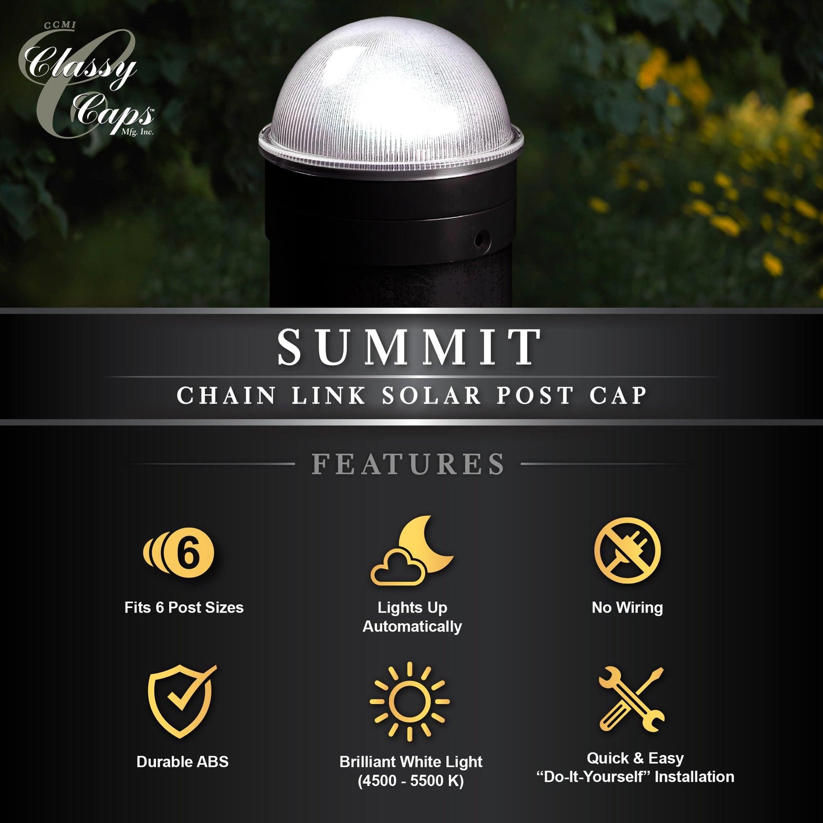 Summit Solar Post Cap - Black