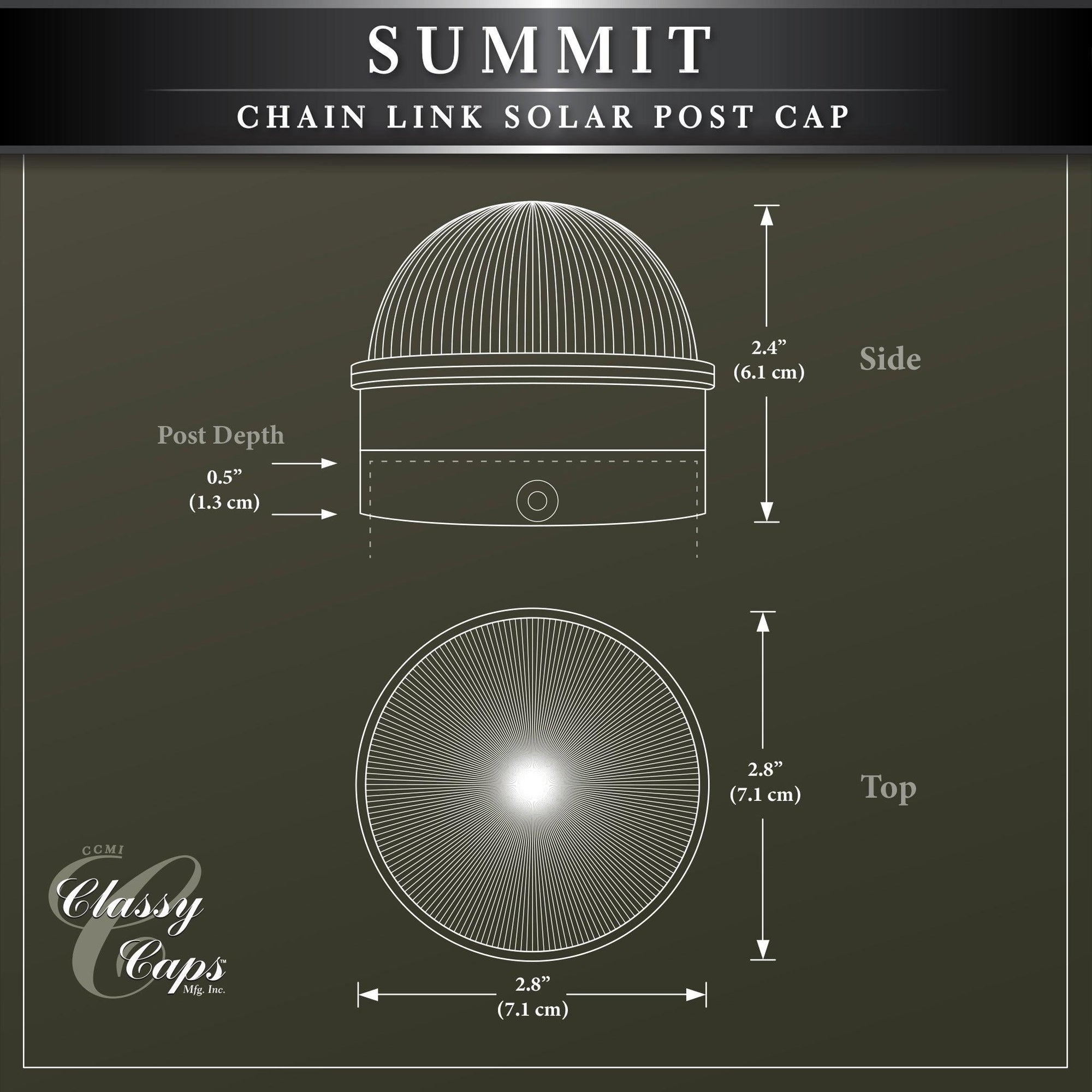 Summit Solar Post Cap - Silver