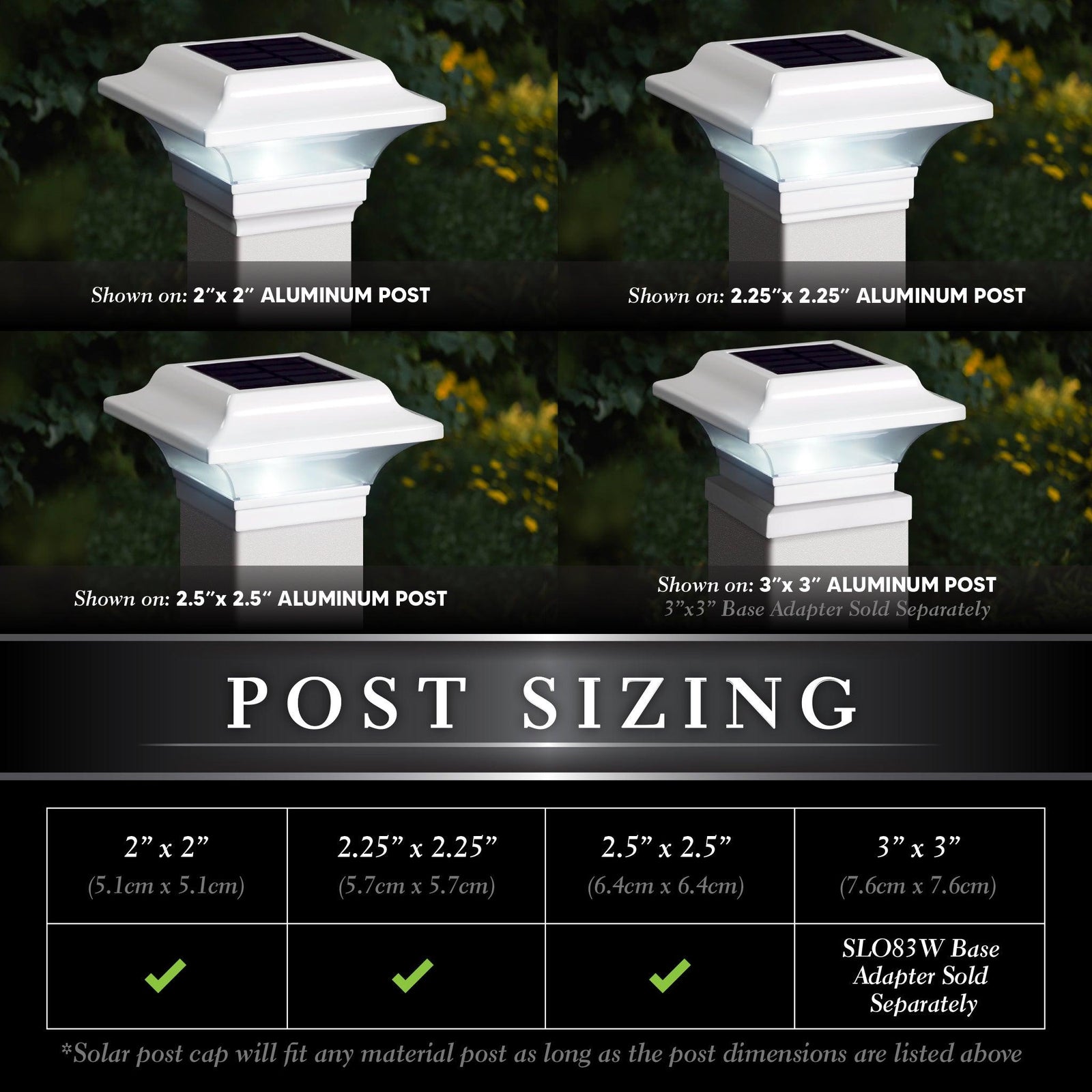 Imperial Solar Post Cap - White SLO82W