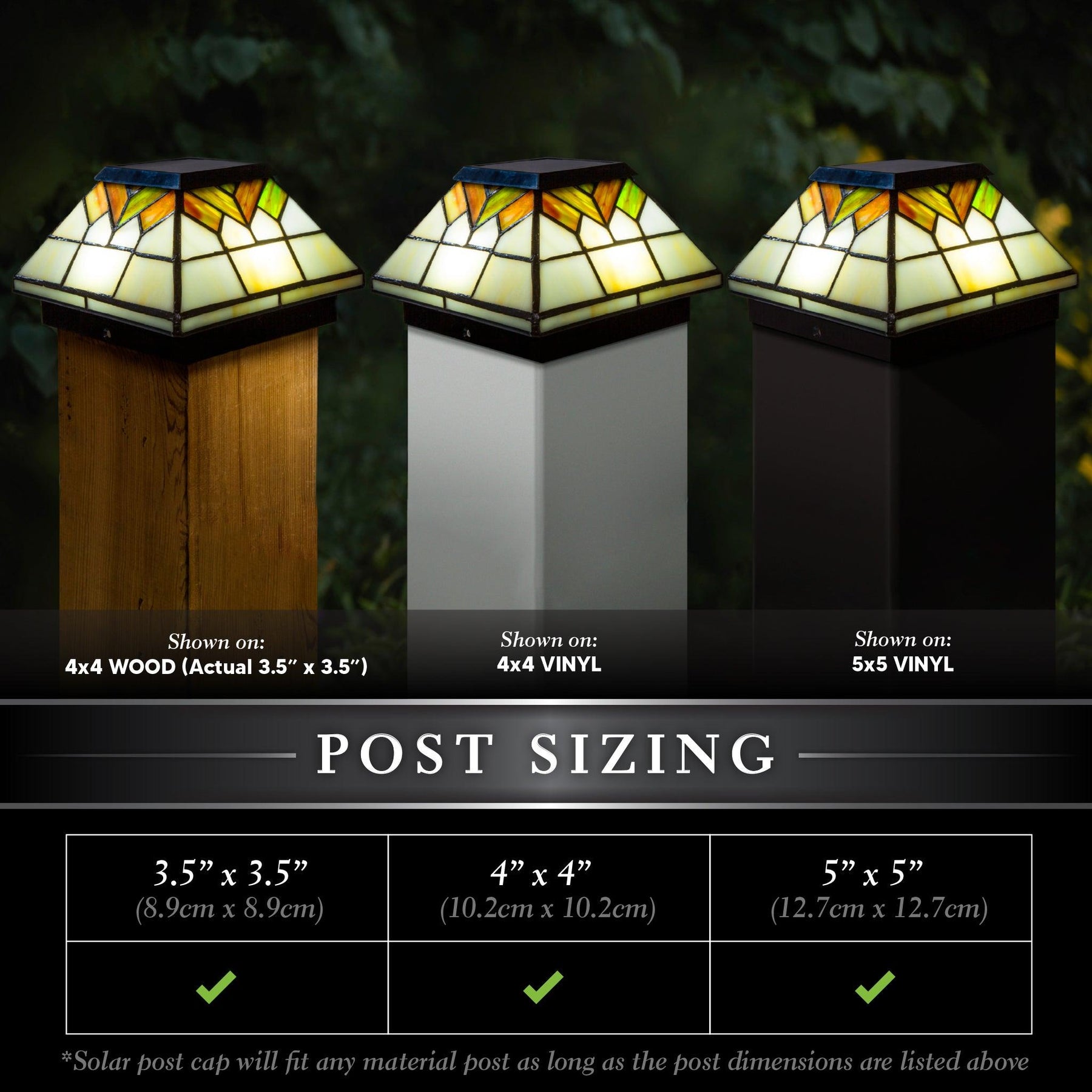 Wellington Solar Post Cap - Stained Glass