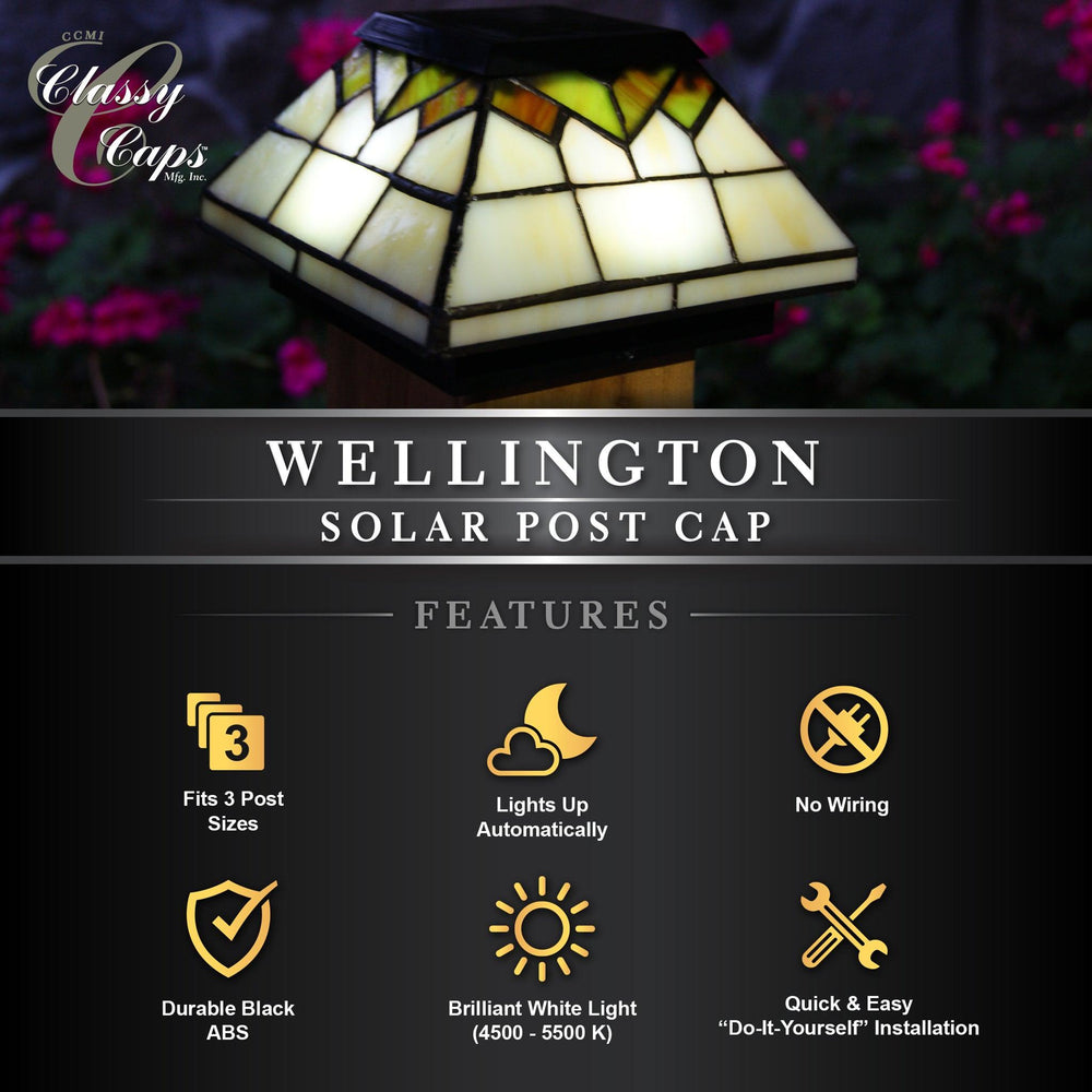 Wellington Solar Post Cap - Stained Glass